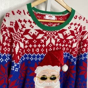 Holiday Time | Sweaters | Nwtholiday Time Redblue Blinged Out Santa ...